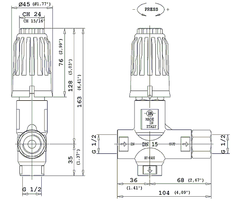 P.A. VB 26: 4050 psi @ 21 US gpm Unloader Valve, 316 Stainless Steel ...