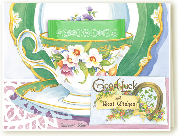 Good Luck Teacup Card - KimberlyShawGraphics.com