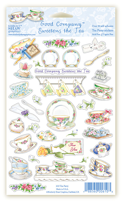 Tea Party Sticker Sheet - KimberlyShawGraphics.com