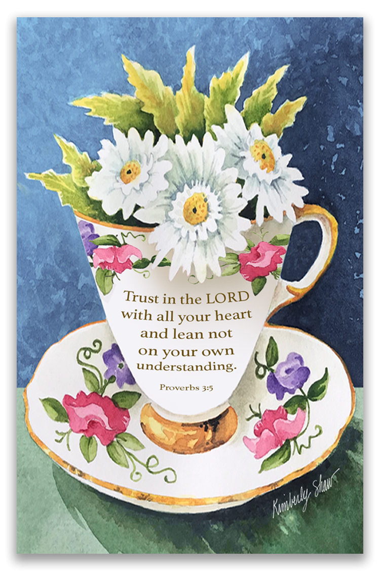 4 Sweat Pea Teacup Scripture Cards - KimberlyShawGraphics.com
