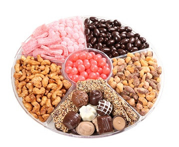 Chocolate Candy 6 Section Platter- Pink - Confection Collection