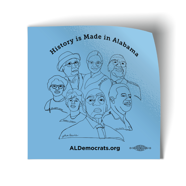 History Is Made In Alabama (4" x 4" Vinyl Sticker -- Pack of Two ...