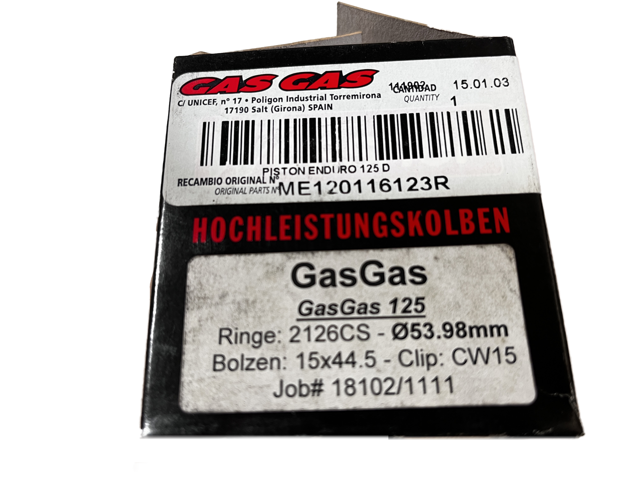Gas Gas Piston Kit, For EC/SM125, 2001-2013