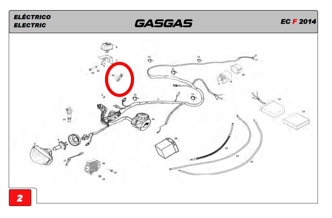 Gas Gas Harness Support Plate for EC 125-250-300, EC450F 4T