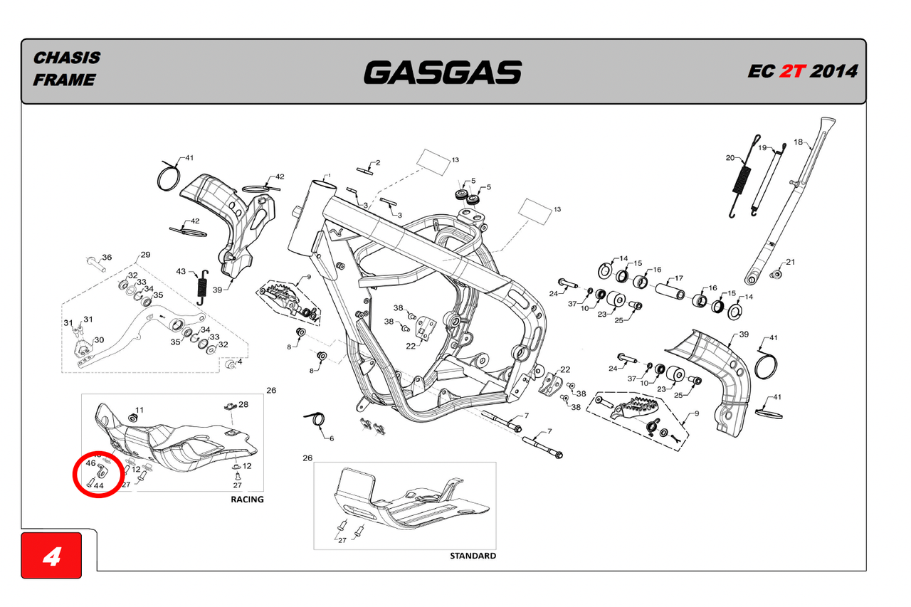 Buy Gas Gas EC Racing, 200/250/300, 2014-18, Sump Guard Bracket ...