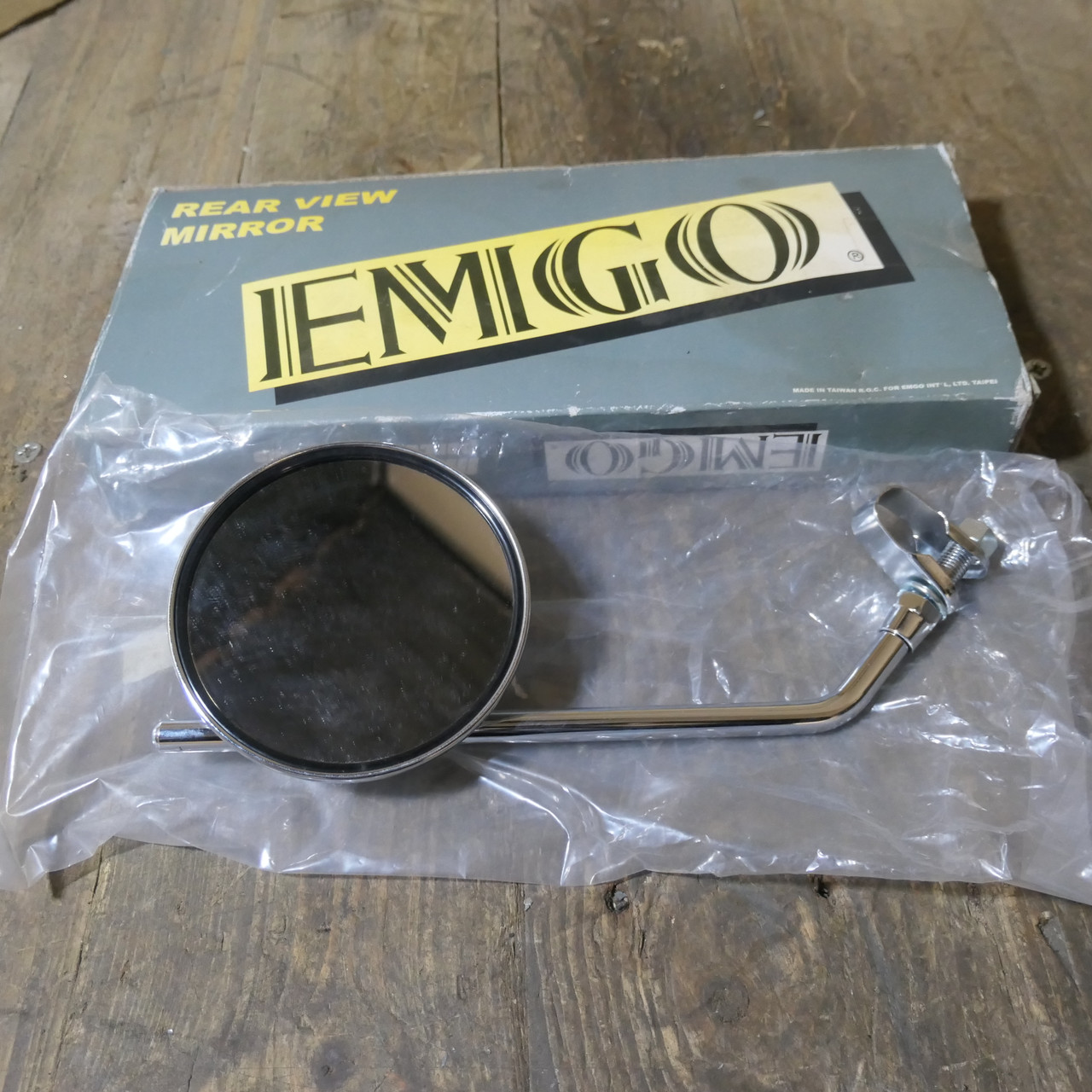 Honda, Yamaha, Suzuki, Kawasaki, Emgo Rear View Motorcycle Mirror, NOS.
