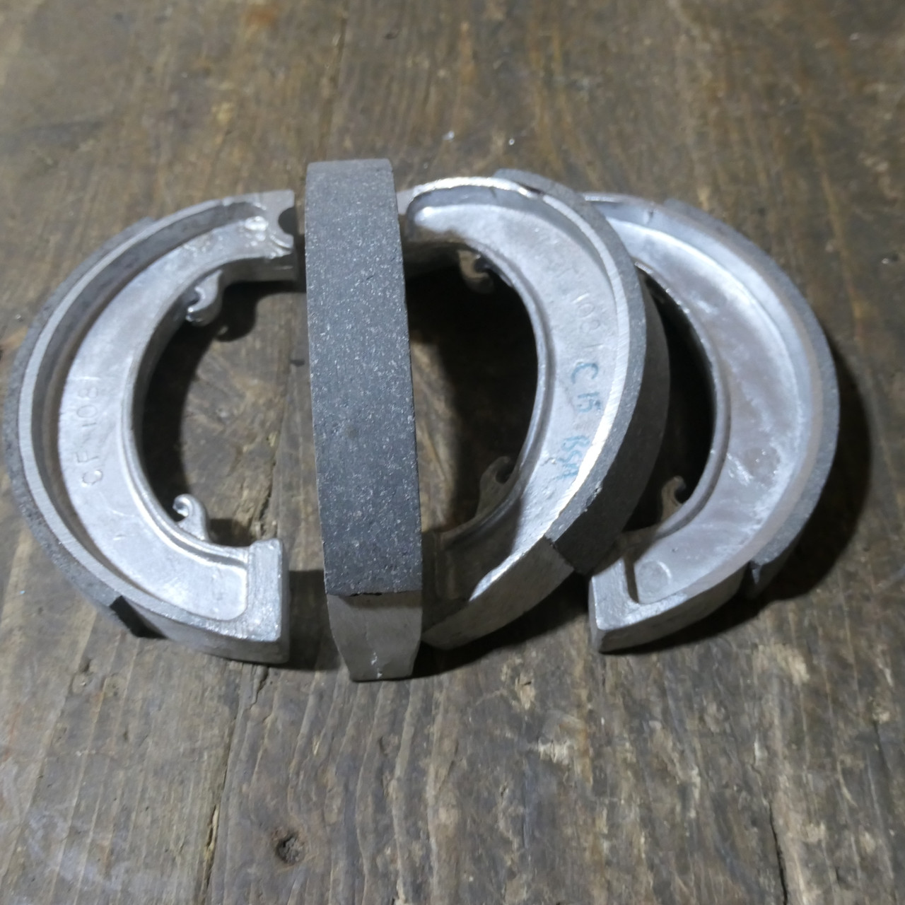 BSA C15 Brake Shoes, NOS, 2 Pairs, Front and Rear.