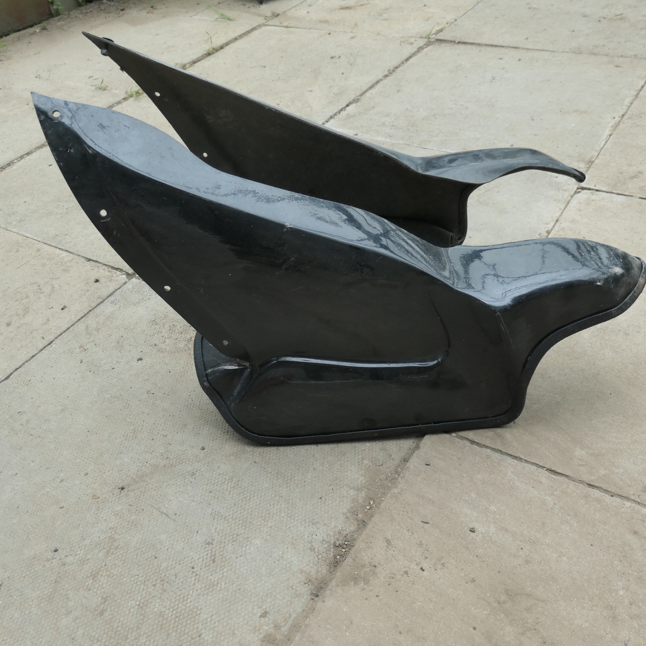 Black Leg Shields, Looks like Ariel Leader????? Pair.