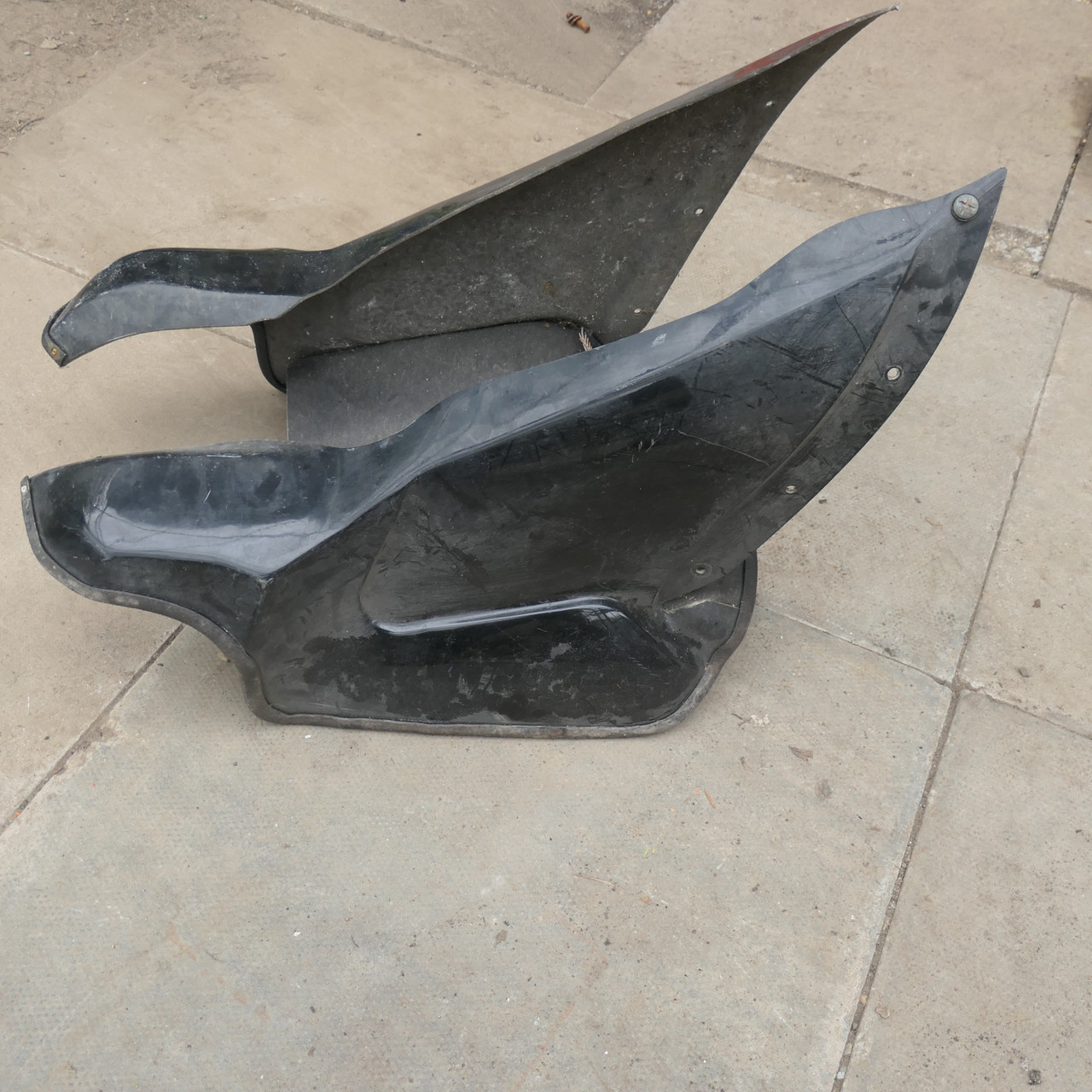 Black Leg Shields, Looks like Ariel Leader????? Pair.