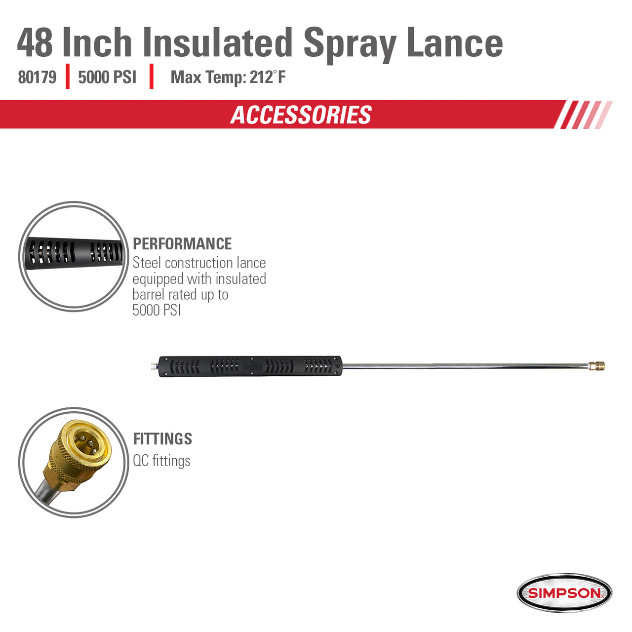 Simpson 80179 Insulated Extension Lance, 48", 5000 psi - Spraywell