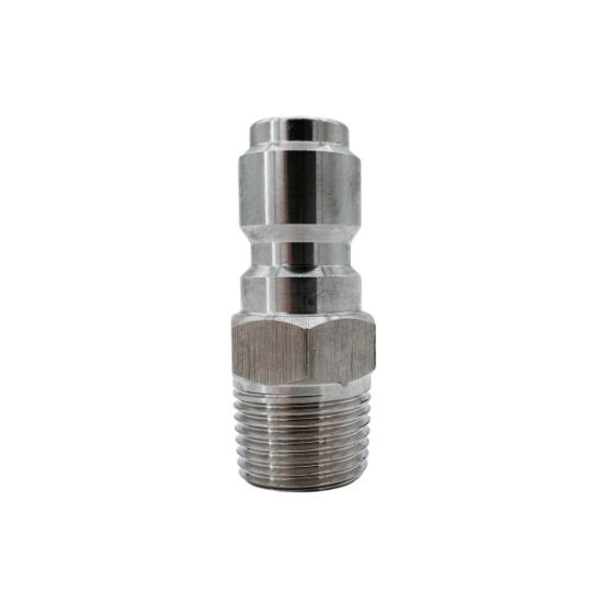 3/8" Stainless Steel Quick Connect Plug - Male, 6000 PSI, MNPT - Spraywell