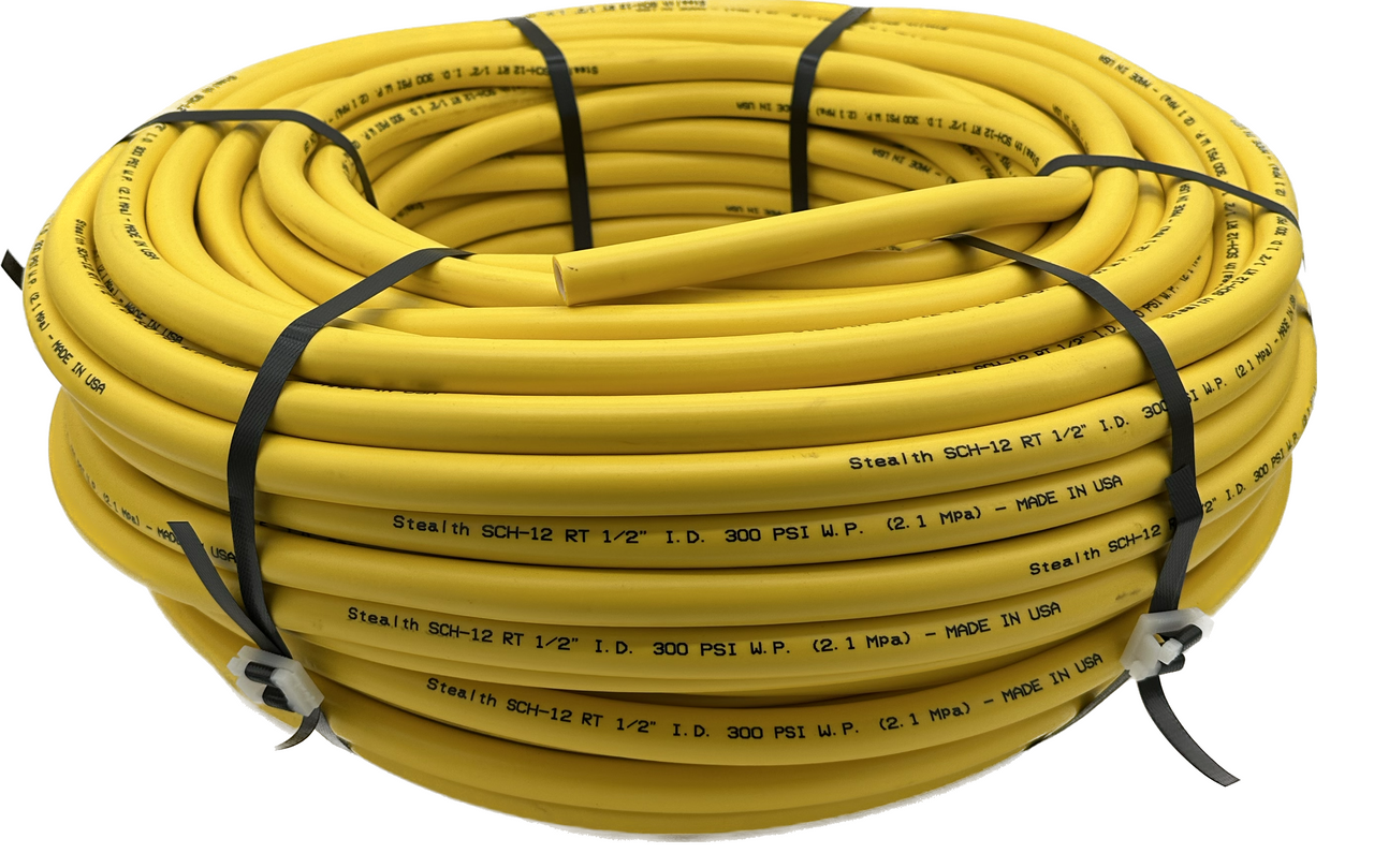 Stealth 1/2" ID Soft Wash Hose, Yellow, 300 PSI - 200 Feet - Spraywell