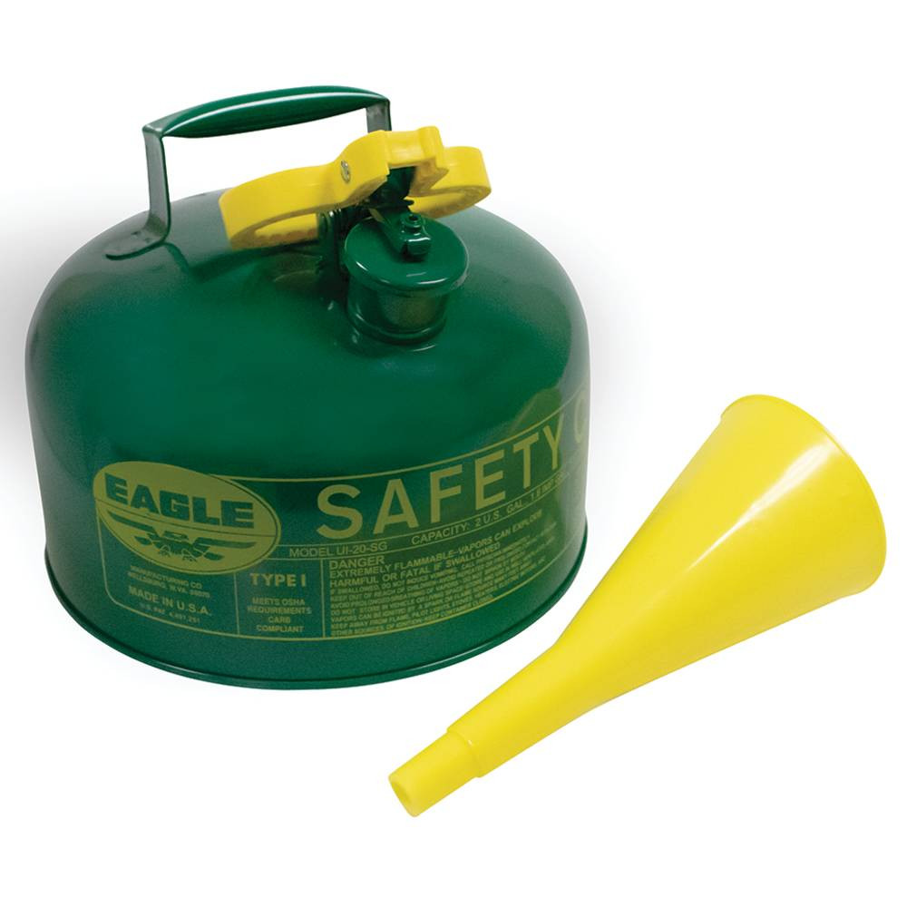 Eagle 765-302 Metal Safety Fuel Can, 2 Gallon with Funnel - Spraywell