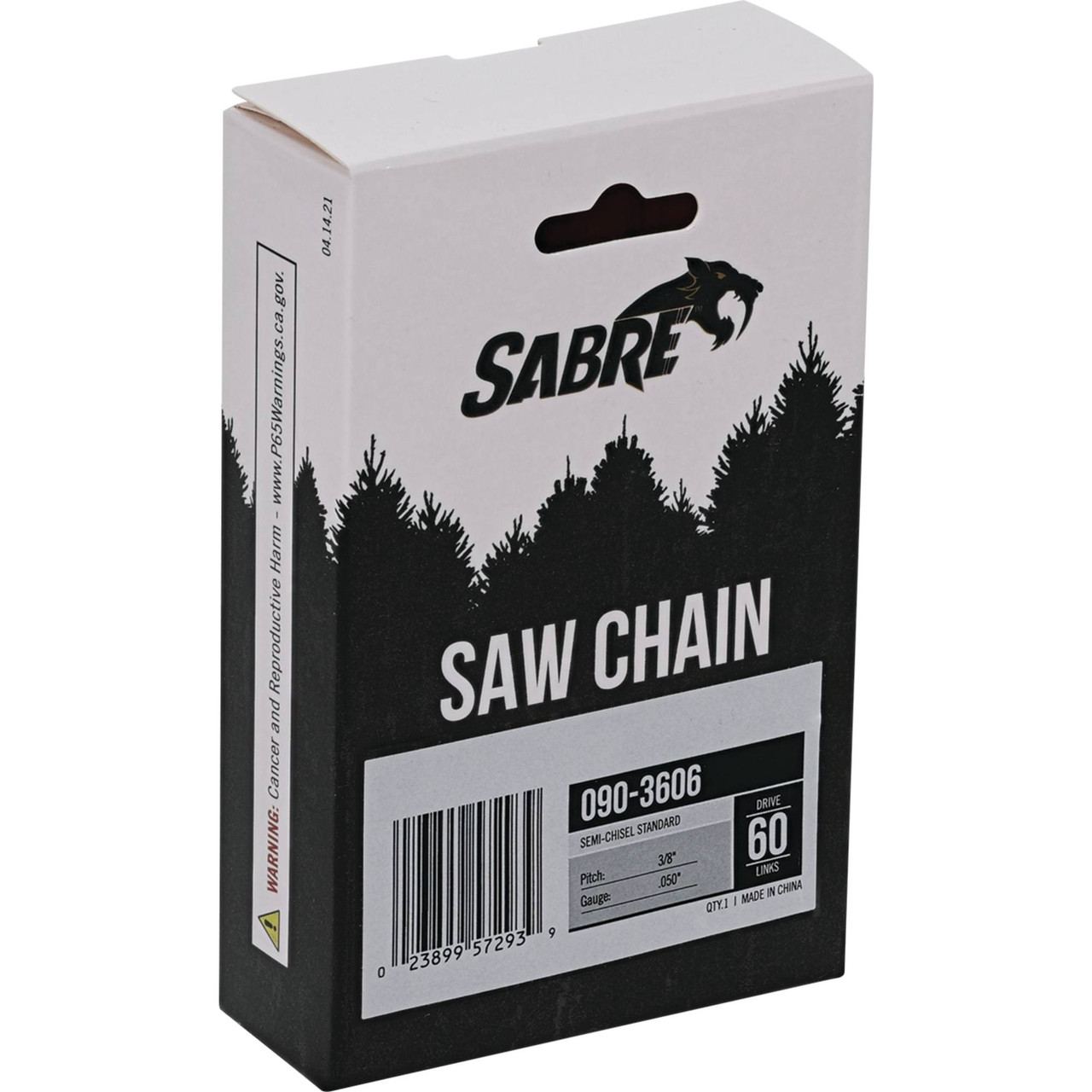 Sabre 090-3606 Chain Pre-Cut Loop 60 DL (Replaces 3/8", .050", Semi ...