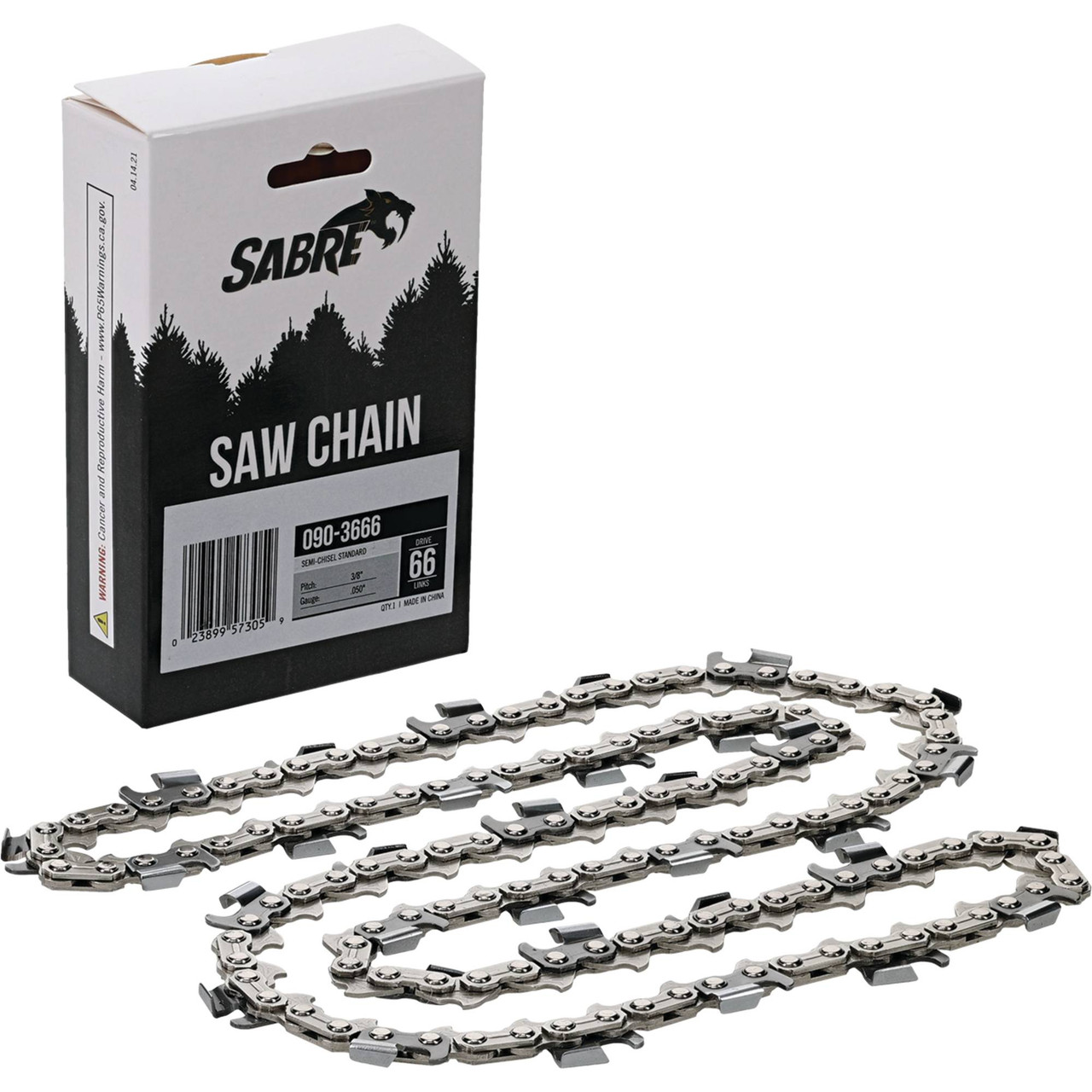 Sabre 090-3666 Chain Pre-Cut Loop 66 DL (Replaces 3/8", .050", Semi ...