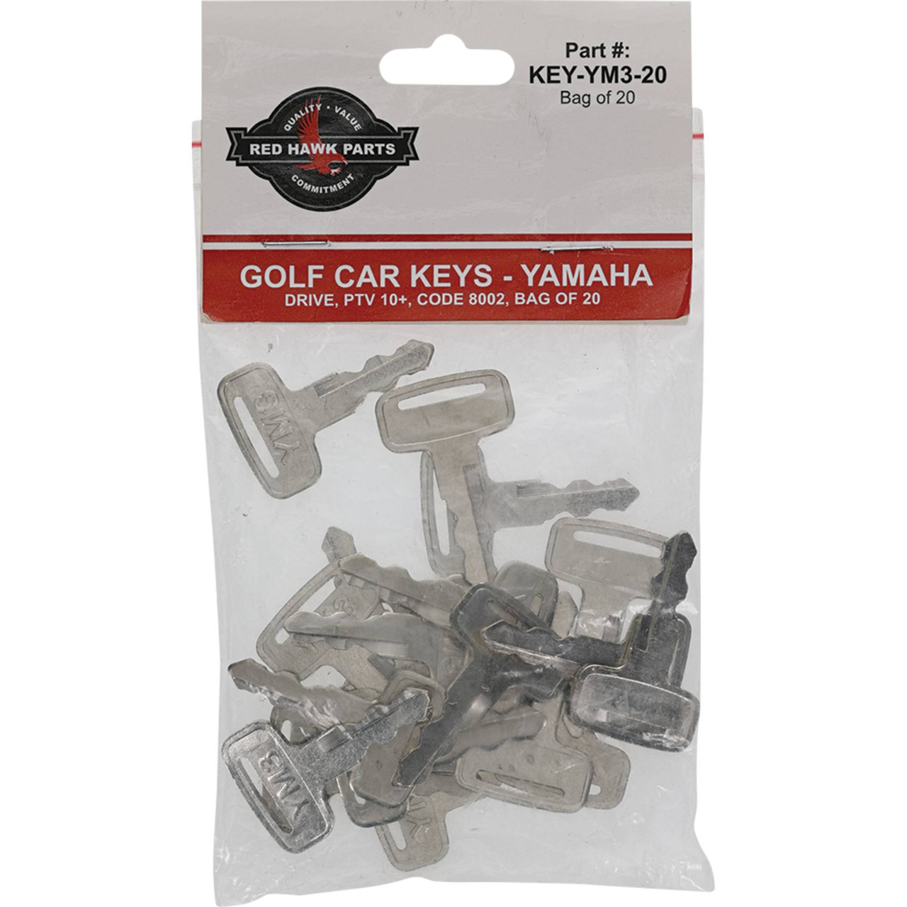 Red Hawk KEY-YM3-20 Ignition Keys (Replaces Code 8002 Yamaha PTV 10 ...
