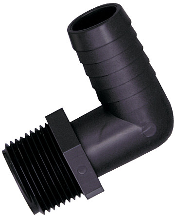 TerreMax Elbow 1/2" Male NPT X 1/2" Hose Barb Fitting (Poly) - Spraywell