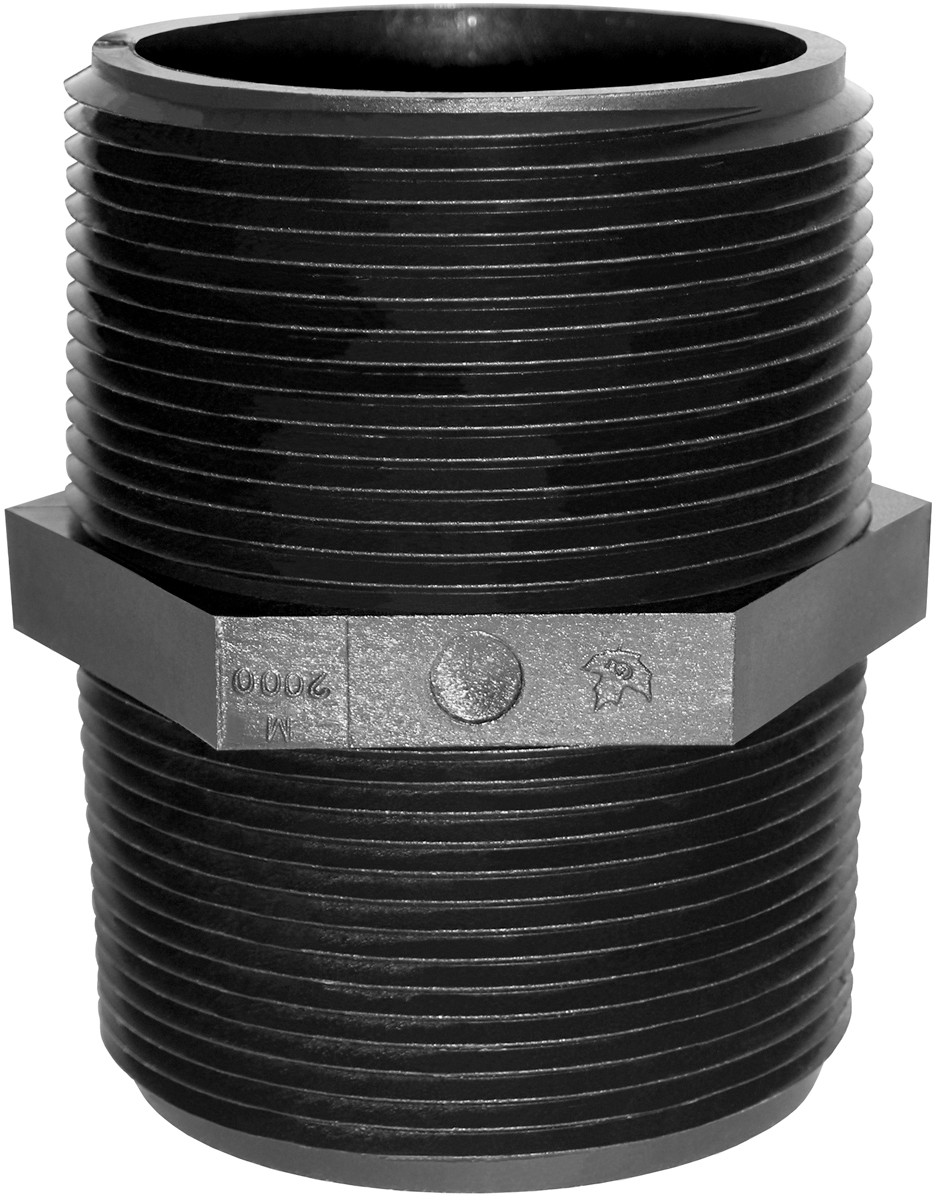 TerreMax Nipple 2" Male NPT X 2" Male NPT Fitting (Poly) - Spraywell