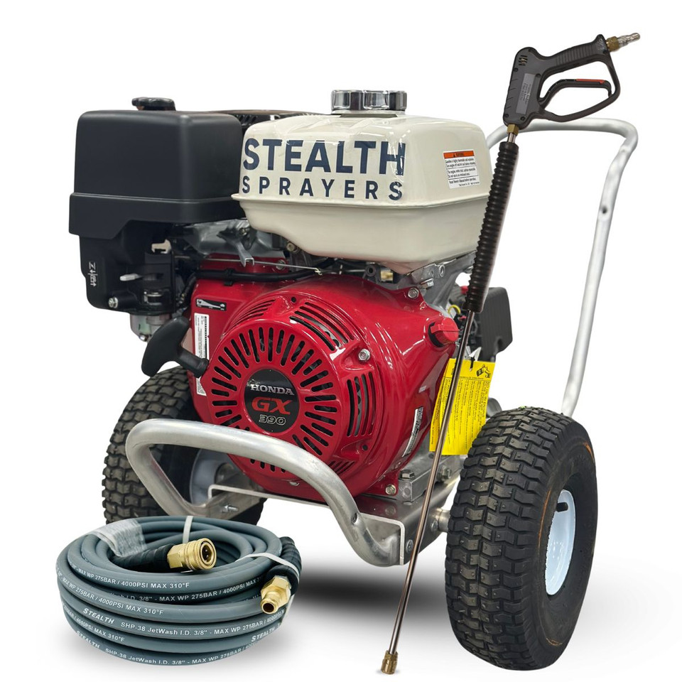 Stealth 4 GPM 4000 PSI Pressure Washer Cart – Honda GX390 & General Pump