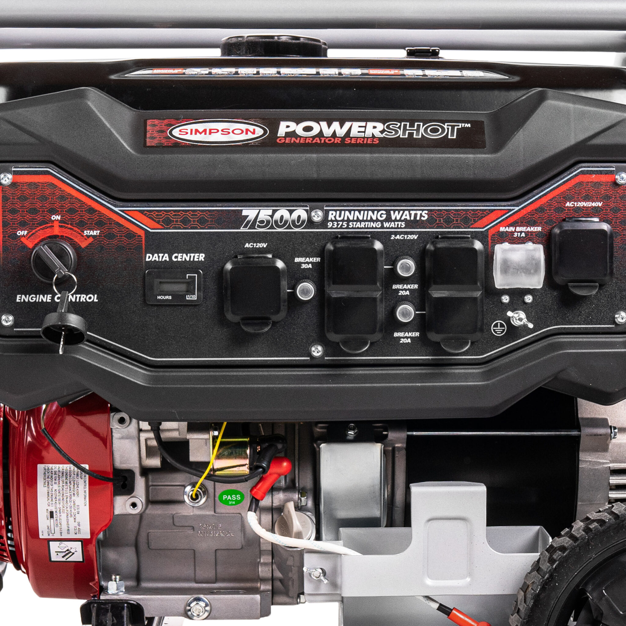 Simpson 70072 SPG7593E PowerShot 7500 Watt Portable Generator with ...