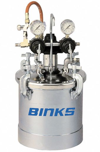 Binks 83C-221 2.8 Gallon Pressure Pot, Zinc Plated, Agitator, 2 ...