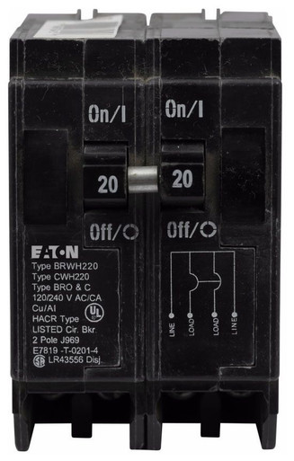 Eaton BWH2125 Main Breakers BWH 2P 125A 240V 50/60Hz 1Ph
