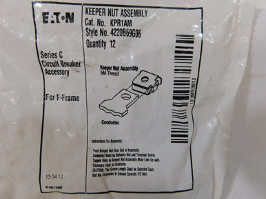 Eaton KPR1AM Circuit Breaker Accessories Keeper Nut Assembly F Frame