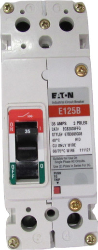 Eaton EGB2035FFG Molded Case Breakers (MCCBs) EGB 2P 35A 480V 50/60Hz ...