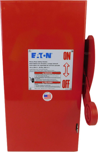 Eaton DH361NGK-0RED Safety Switches DH 3P 30A 600V 50/60Hz 3Ph Fusible ...