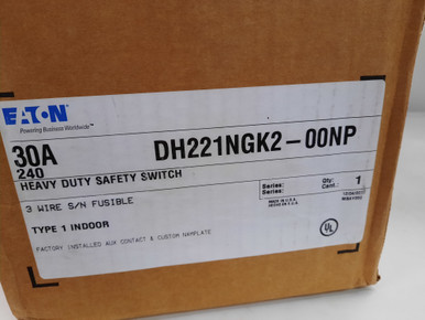 Eaton DH221NGK2-00NP Safety Switches DH 2P 30A 240V 50/60Hz 1Ph Non ...