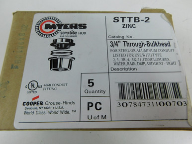 Eaton STTB-2 Conduit Hubs Through-Bulkhead