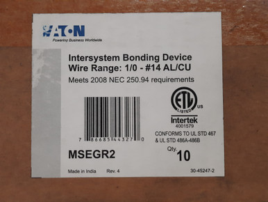 Eaton MSEGR2 Meter and Meter Socket Accessories Meter Stack ...