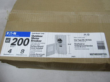 Eaton MBT48B200BTSBL Meter Sockets BR 200A 120V 50/60Hz 1Ph 4Jaws 8Cir ...