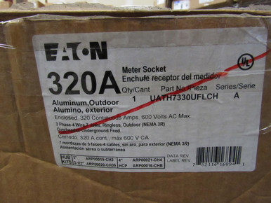 Eaton UATH7330UFLCH Meter Sockets Ringless 320A 600VAC 3Ph 4Wire 7Jaws