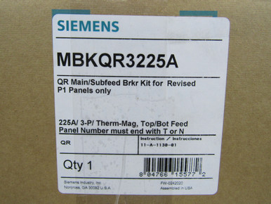 Siemens MBKQR3225A Meter and Meter Socket Accessories Panelboard ...