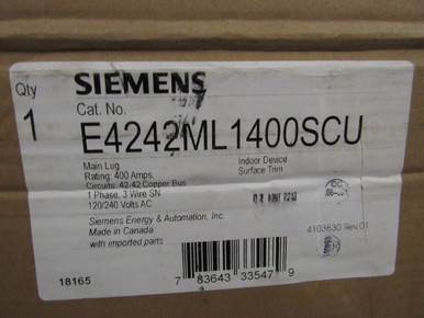 Siemens E4242ML1400SCU Loadcenters and Panelboards