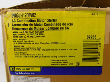 Square D 8903LH1200V02 Enclosed Motor Starters Combo Starter w ...