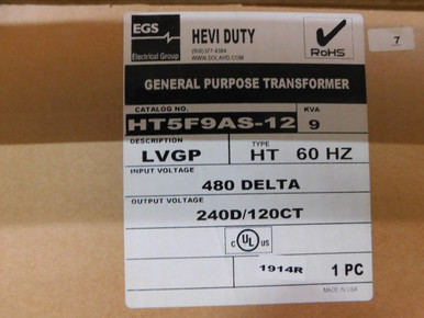 EGS Electrical Group HT5F9AS-12 Dry Type Transformers EA