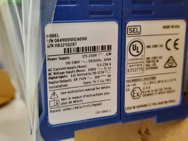 Schweitzer Engineering Laboratories 0849001012A0110 Relays SEL-849 ...