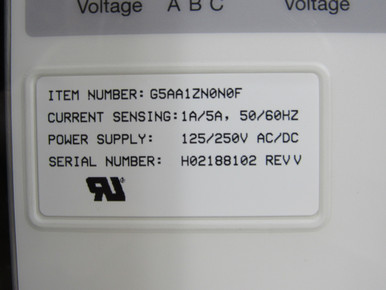 Basler G5AA1ZN0N0F Relays Bus Differential Relay 1-5A 250V 50/60Hz