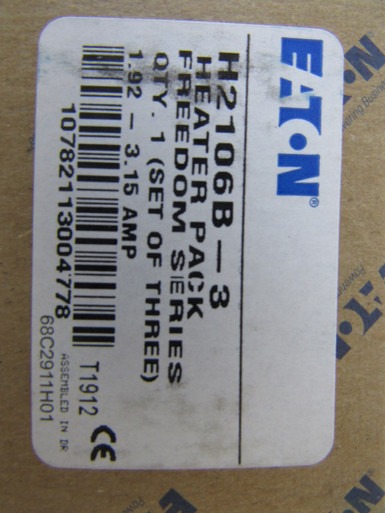 Eaton H2106B-3 Heater Packs and Elements BOX