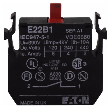 Eaton E22B1 Contact Blocks and Other Accessories 1P 10A EA