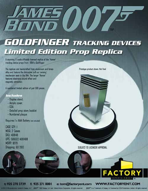 James Bond Goldfinger Homing Device Prop Replica (Pre-Order) - Mythic ...