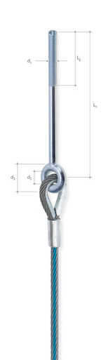 Brugg Eyelet bolt with swaged thimble