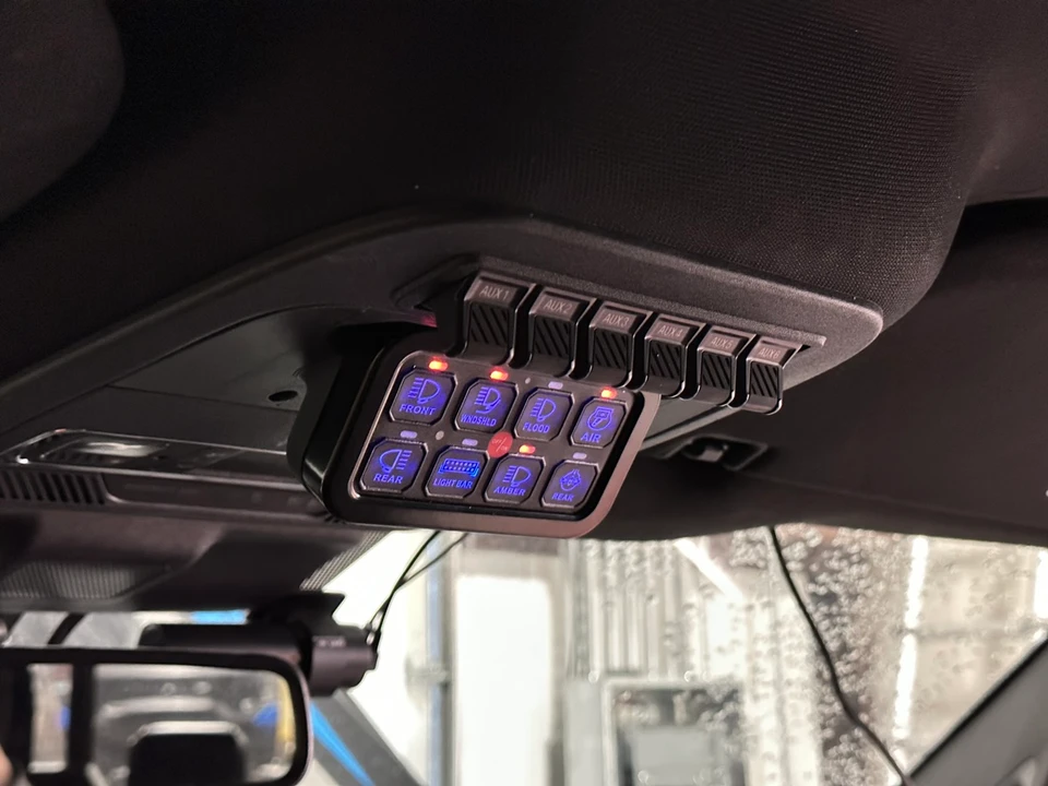 AuxBeam 8-gang Switch Panel mount for '17+ Ford Raptor, '15-20 F150 ...
