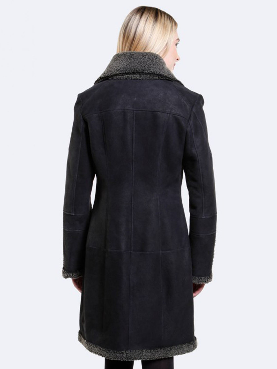 Hailey Black Sheepskin Shearling Coat