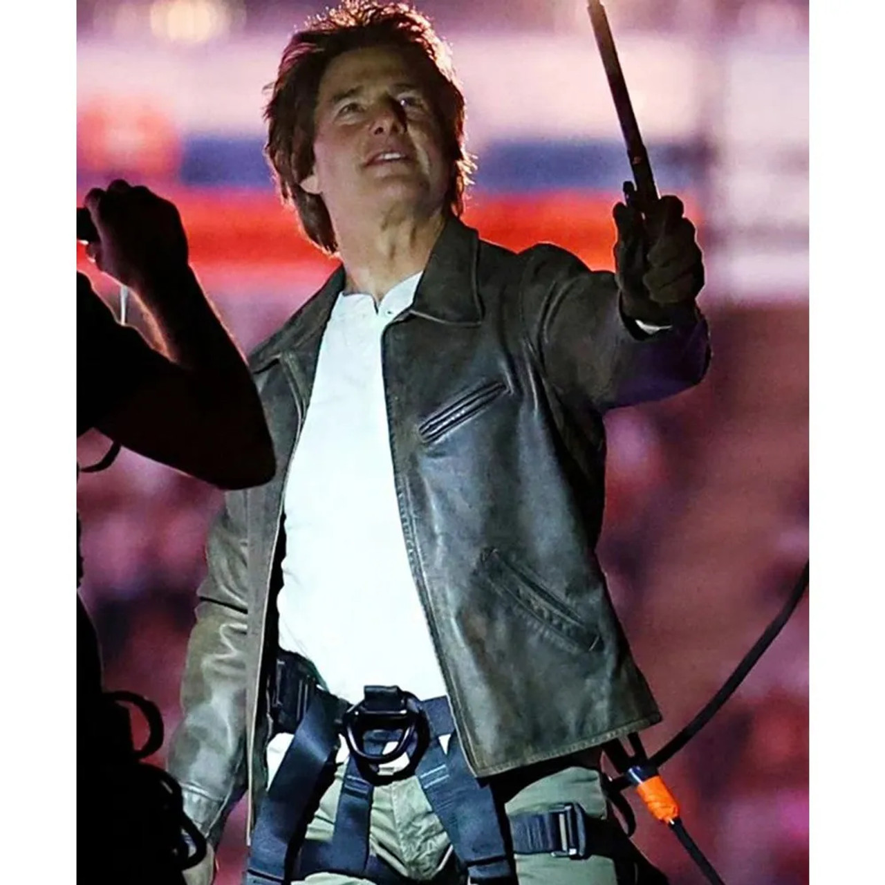 Tom Cruise Mission Impossible 8 Leather Jacket