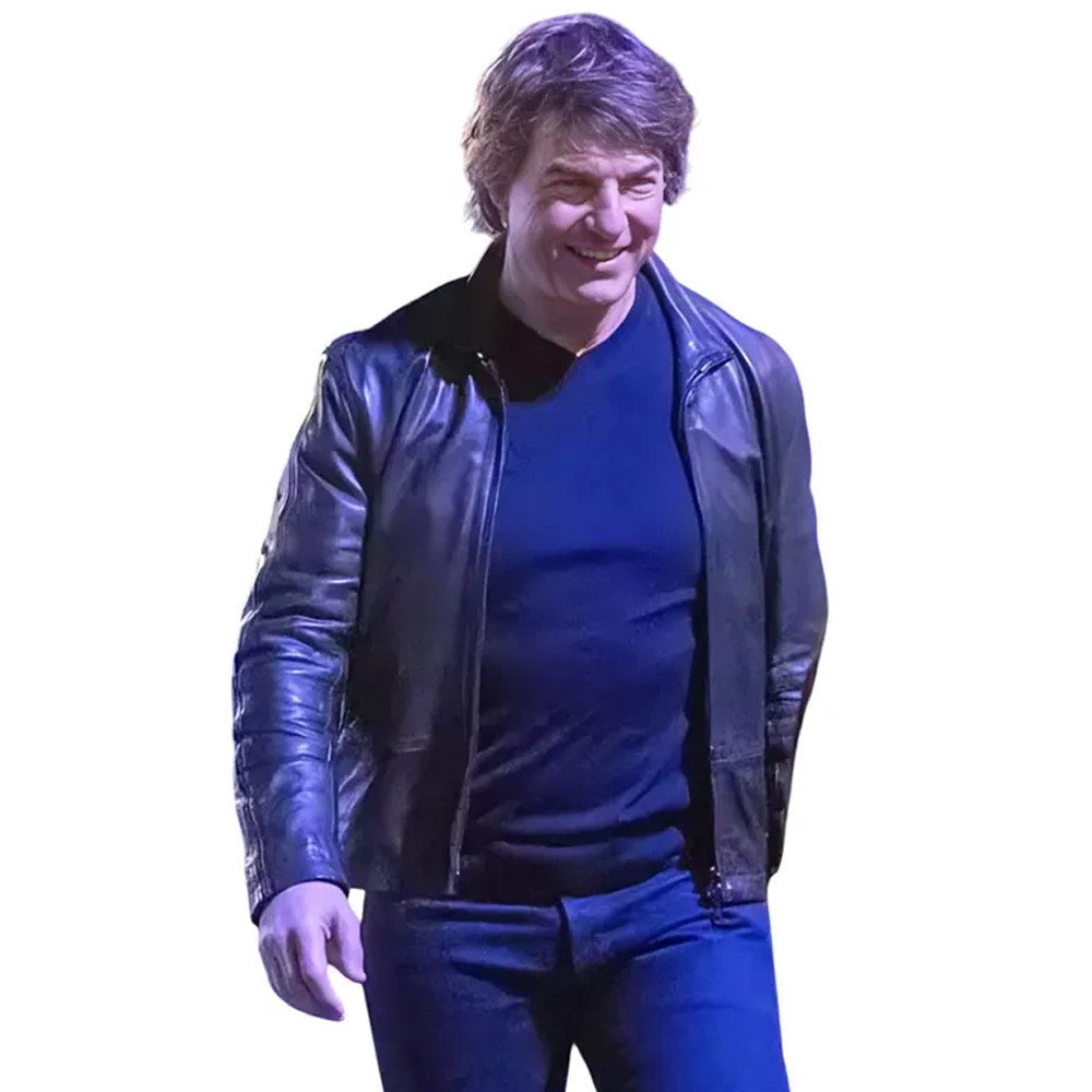 Ethan Hunt Mission Impossible 8 Black Leather Jacket