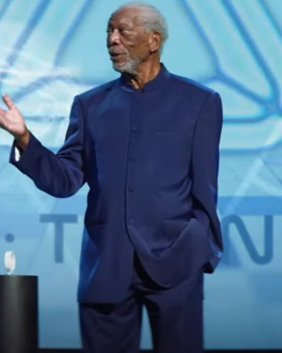Morgan Freeman 57 Seconds 2023 Anton Burrell Blue Coat