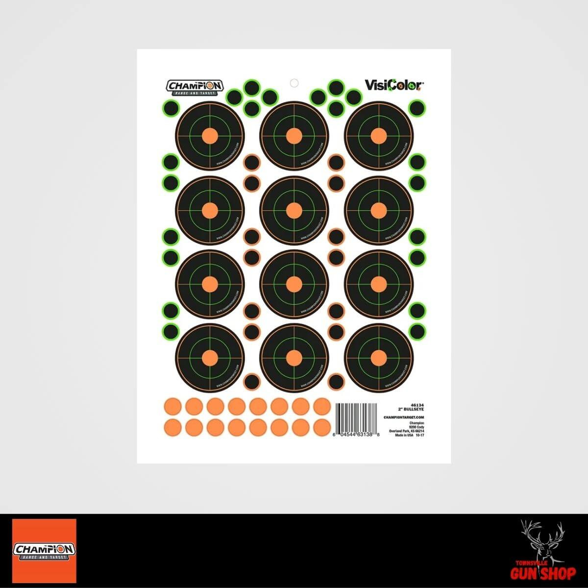 Champion VisiColor 2" Bullseye Targets | Adhesive Shooting Sheets ...